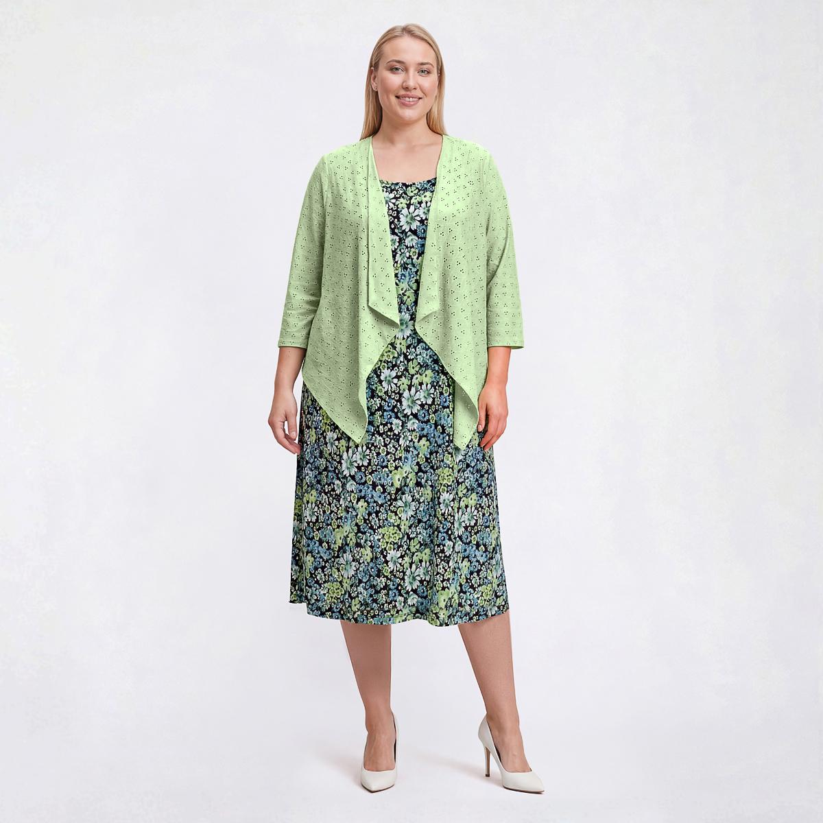Click here for Plus Size Connected Apparel Floral Eyelet Jacket D... prices